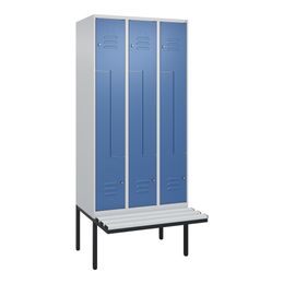 C+P Z-Spind Classic PLUS, Bank, 6 F&auml;cher, 2120x900x815mm, 7035/5023 Verschluss Zylinderschloss Sitzbanktyp auskragend Material Sitzfl&auml;che Kunststoff ; (0800437-306|S10050)