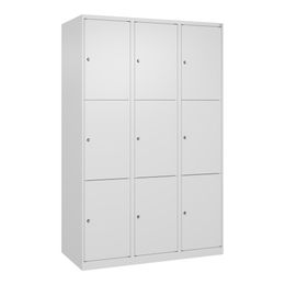 C+P Schlie&szlig;fachschrank Classic PLUS, 3 Abteile, 1850x1200x500mm, 9016/9016 Innenh&ouml;he Gefach oben (oberes 599 mm Front RAL 9016 Verkehrswei&szlig; ; C + P M&ouml; (080000-323|S10012)
