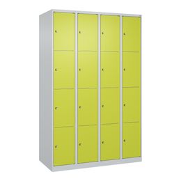 C+P Schlie&szlig;fachschrank Classic PLUS, 4 Abteile, 1850x1200x500mm, 7035/0024 Innenh&ouml;he Gefach oben (oberes 453 mm Front 1108060 RDS Viridingr&uuml;n ; C + P (080000-404|S10009)