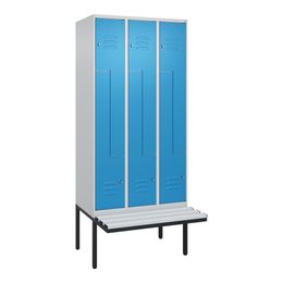 C+P Z-Spind Classic PLUS, Bank, 6 F&auml;cher, 2120x900x815mm, 7035/5012 Verschluss Zylinderschloss Sitzbanktyp auskragend Material Sitzfl&auml;che Kunststoff ; (0800437-306|S10049)