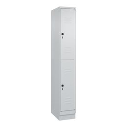 C+P Doppelstock-Spind Classic PLUS, Sockel, 1 Abteil, 1950x300x500mm, 7035/7035 Front RAL 7035 Lichtgrau ; C + P M&ouml;belsysteme (080320-10|S10009)