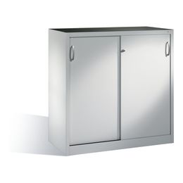 C+P Schwerlast-Beistellschrank mit Schiebet&uuml;ren, 2 B&ouml;den, H1200xB1200xT500mm Front Lichtgrau Korpus Lichtgrau ; C + P M&ouml;belsysteme (2057-092|S10001)