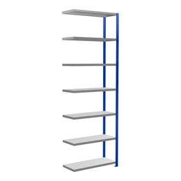 Schulte Anbauregal Steckregal MULTIplus330 3000 x 1000 x 400 mm 7 Fachb&ouml;den Kreuzstrebe RAL 5010 enzianblau/verzinkt ; SCHULTE LAGERTECHNIK (13947-B)