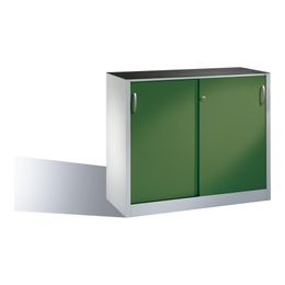 C+P Werkzeug-Beistellschrank mit Schiebet&uuml;ren, innen 1 Boden, H1000xB1200xT400mm Front Resedagr&uuml;n Korpus Lichtgrau ; C + P M&ouml;belsysteme (2046-09|S10061)