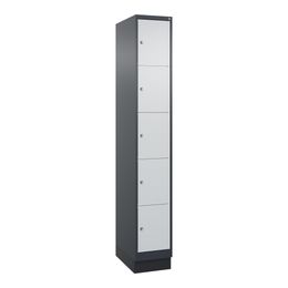 C+P Schlie&szlig;fachschrank Classic PLUS, Sockel, 1 Abteil, 1950x300x500mm, 7016/7035 Innenh&ouml;he Gefach oben (oberes 365 mm Front RAL 7035 Lichtgrau ; C + P (080020-105|S10016)