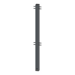 Schake Stadtzaun, Mittelpfosten + Flachkopf, Vierkantrohr 70x70mm + Stahlkappe, beschichtet, H&ouml;he 1000mm &uuml;ber Flur, zum einbetonieren, 4 Verbindungsla (418_7804B)