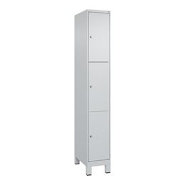 C+P Schlie&szlig;fachschrank Classic PLUS, F&uuml;&szlig;e, 1 Abteil, 1950x300x500mm, 7035/7035 Innenh&ouml;he Gefach oben (oberes 599 mm Front RAL 7035 Lichtgrau ; C + P M (080010-103|S10009)