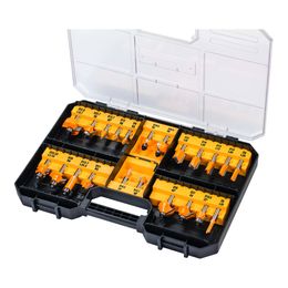 Dewalt DT90017-QZ Fr&auml;ser-Set aus Hartmetall, 22-teilig, mit Koffer)