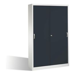 C+P Aktenschrank Acurado mit Schiebetüren, 5 Ordnerhöhen, H1950xB1200xT400mm Front Schwarzgrau Korpus Lichtgrau ; C + P Möbelsysteme (2040-00|S10185)