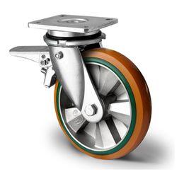 CASCOO Lenkrolle mit Totalfeststeller im Vorlauf ø 125 mm Serie BAY5 Doppelkugellager (CHP5MW0125BAY5D0N)