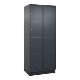 C+P Schlie&szlig;fachschrank Classic PLUS, Sockel, 2 Abteile, 1950x800x500mm, 7016/701 Innenh&ouml;he Gefach oben (oberes 453 mm Front RAL 7016 Anthrazitgrau ; C (080020-224|S10015)