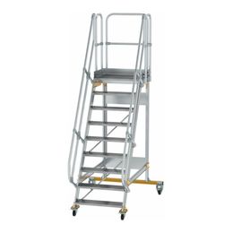 MUNK Aluminium-Plattformtreppe fahrbar 60° 9 Stufen (600729)