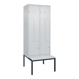 C+P Z-Spind Classic PLUS, Bank, 4 F&auml;cher, 2120x800x815mm, 7035/7035 Verschluss Zylinderschloss Sitzbanktyp untergebaut Material Sitzfl&auml;che Kunststoff (0800537-224|S10054)