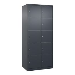 C+P Schlie&szlig;fachschrank Classic PLUS, 2 Abteile, 1850x800x500mm, 7016/7016 Innenh&ouml;he Gefach oben (oberes 365 mm Front RAL 7016 Anthrazitgrau ; C + P M&ouml; (080000-225|S10010)