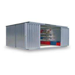 FLADAFI&reg; Materialcontainer- Kombination MC 1540 Verzinkt, zerlegt mit Holzfu&szlig;boden ; S&Auml;BU (15400101)