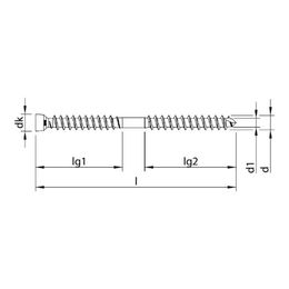 Heco Zylindersenkkopf WT-S A2 6,5 x 65, T-Drive, UK-Gewinde, W15 (50661)