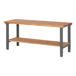 STIER H&ouml;henverstellbarer Werktisch Premium mit Ablageboden BxTxH 2000x700x790-1140 mm (906040)