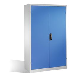 C+P Schwerlast-Werkzeugschrank mit Dreht&uuml;ren, innen 4 B&ouml;den, H1950xB1200xT500mm Front Lichtblau Korpus Lichtgrau ; C + P M&ouml;belsysteme (8931-052|S10287)