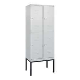 C+P Doppelstock-Spind Classic PLUS, Gestell, 2 Abteile, 2120x800x500mm, 7035/703 Verschluss Zylinderschloss Front RAL 7035 Lichtgrau ; C + P M&ouml;belsyst (0803307-22|S10024)