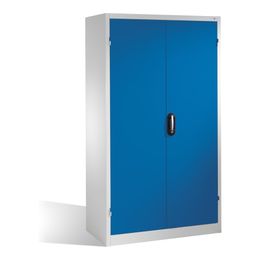 C+P Magazinschrank mit 83 Sichtlagerk&auml;sten und 3 Schubladen, H1950xB1100xT535mm Front Enzianblau Korpus Lichtgrau ; C + P M&ouml;belsysteme (130276-67|S10030)