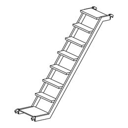 Hymer Treppe | 2,50 m x 0,53 m | mit rutschfesten Stufen und Geländer, 627340)