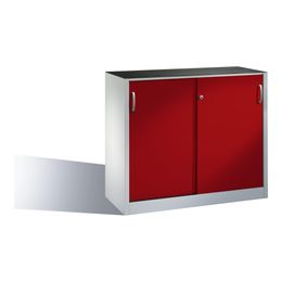 C+P Werkzeug-Beistellschrank mit Schiebet&uuml;ren, innen 1 Boden, H1000xB1200xT400mm Front Rubinrot Korpus Lichtgrau ; C + P M&ouml;belsysteme (2046-09|S10070)