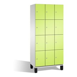 C+P Fächerschrank Cambio auf Füßen, 12 Fächer, H1980xB900xT525mm Front Viridingrün Korpus Lichtgrau ; C + P Möbelsysteme (45103-30|S10020)