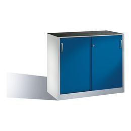 C+P Werkzeug-Beistellschrank mit Schiebet&uuml;ren, innen 1 Boden, H1000xB1200xT500mm Front Enzianblau Korpus Lichtgrau ; C + P M&ouml;belsysteme (2056-09|S10076)