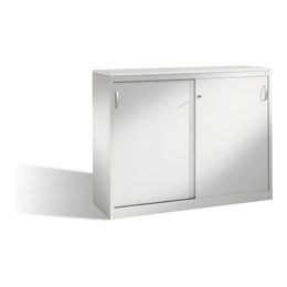 C+P Akten-Sideboard Acurado mit Schiebetüren, 2 x 3 Ordnerhöhen, H1200xB1600xT500mm Weißaluminium ; C + P Möbelsysteme (2157-1200|S10248)