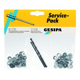 Gesipa Service-Pack aus Kunststoff und Metall mit Ersatzteilen und Zubeh&ouml;r f&uuml;r Gesipa-Ger&auml;te, Inhalt: Mundst&uuml;cke, Gewindedorne, Schrauben und mehr - 1433668)