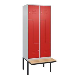C+P Z-Spind Classic PLUS, Bank, 4 F&auml;cher, 2120x800x815mm, 7035/3020 Verschluss Zylinderschloss Sitzbanktyp auskragend Material Sitzfl&auml;che Buche-Hartho (0800437-224|S10017)