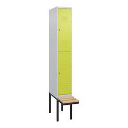 C+P Doppelstock-Spind Classic PLUS, Bank, 1 Abteil, 2120x300x815mm, 7035/0024 Verschluss Zylinderschloss Sitzbanktyp auskragend Material Sitzfl&auml;che Bu (0803407-10|S10100)