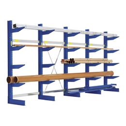 Bito Kragarmregal Set / NT850 IPE140 TypS H2500xL3828xT990 mm 4 St&auml;nder, einseitig enzianblau (18002)