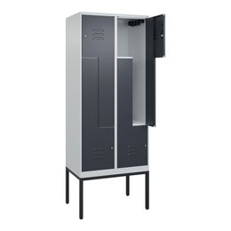 C+P Z-Spind Classic PLUS, Gestell, 4 F&auml;cher, 2120x800x500mm, 7035/7016 Verschluss Zylinderschloss ; C + P M&ouml;belsysteme (0800337-224|S10023)