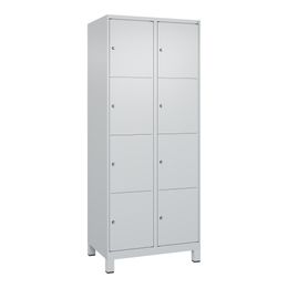 C+P Schlie&szlig;fachschrank Classic PLUS, F&uuml;&szlig;e, 2 Abteile, 1950x800x500mm, 7035/7035 Innenh&ouml;he Gefach oben (oberes 453 mm Front RAL 7035 Lichtgrau ; C + P (080010-224|S10009)