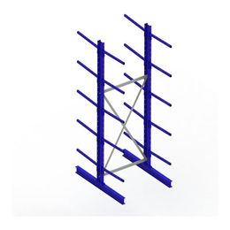 META Kragarmregal Grundregal IPE120 doppelseitig 3000 x 1000 x 1200 mm Enzianblau 10 Kragarmen je Ständer (4026212276664)