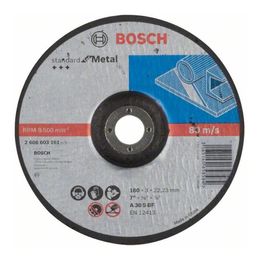 Bosch Trennscheibe gekröpft Standard for Metal A 30 S BF, 180 mm, 22,23 mm, 3,0 mm (2608603161)