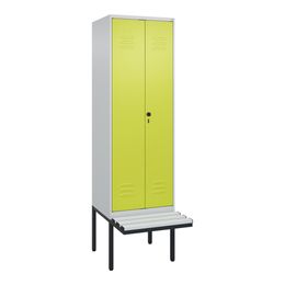 C+P PSA Doppel-Spind Classic PLUS, Bank, 2 Abteile, 2120x600x815mm, 7035/0024 Verschluss Sicherheits-Drehriegel Sitzbanktyp auskragend Material Sitzfl (0800427-20P|S10040)