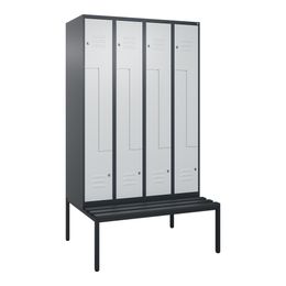 C+P Z-Spind Classic PLUS, Bank, 8 F&auml;cher, 2120x1200x815mm, 7016/7035 Verschluss Zylinderschloss Sitzbanktyp untergebaut Material Sitzfl&auml;che Kunststoff (0800537-408|S10058)