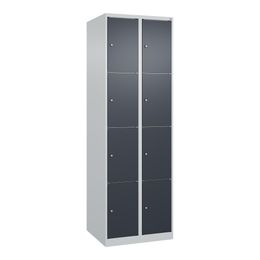 C+P Schlie&szlig;fachschrank Classic PLUS, 2 Abteile, 1850x600x500mm, 7035/7016 Innenh&ouml;he Gefach oben (oberes 453 mm Front RAL 7016 Anthrazitgrau ; C + P M&ouml; (080000-204|S10007)