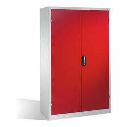 C+P Schwerlast-Werkzeugschrank mit Dreht&uuml;ren, innen 4 B&ouml;den, H1950xB1200xT500mm Front Rubinrot Korpus Lichtgrau ; C + P M&ouml;belsysteme (8931-052|S10283)