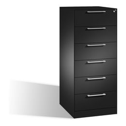 C+P Karteischrank Asisto für Karteikarten DIN A5 quer, 6 Schubladen, zweibahnig Schwarzgrau ; C + P Möbelsysteme (146224-622|S10027)
