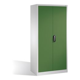 C+P Werkzeugschrank mit Drehtüren, innen 4 Böden, H1950xB930xT600mm Front Resedagrün Korpus Lichtgrau ; C + P Möbelsysteme (8922-00|S10553)