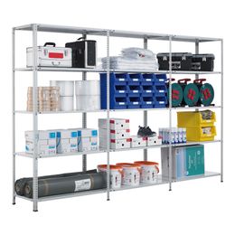 Schulte Grundregal Schraubregal MULTIplus150 2500 x 1300 x 800 mm RAL 7035 lichtgrau 6 Fachb&ouml;den ; SCHULTE LAGERTECHNIK (30681-130)