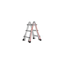 Hymer TELESTEP Teleskopleiter Sprossenzahl 4×3 aus Aluminium eloxiert mit Teleskopmechanismus und Sicherheitsverriegelung für Leiterfunktion, 804212)