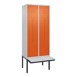 C+P Z-Spind Classic PLUS, Bank, 4 F&auml;cher, 2120x800x815mm, 7035/2004 Verschluss Zylinderschloss Sitzbanktyp auskragend Material Sitzfl&auml;che Kunststoff ; (0800437-224|S10063)