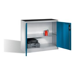 C+P Werkzeug-Beistellschrank mit Dreht&uuml;ren, innen 1 Boden, H1000xB1200xT500mm Front Lichtblau Korpus Lichtgrau ; C + P M&ouml;belsysteme (8831-000|S10208)