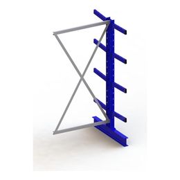 META Kragarmregal Anbau IPE140 doppelseitig 2000 x 1000 x 800 mm Enzianblau + 8 Armen je Ständer (75118)