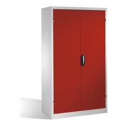 C+P Magazinschrank mit 92 Sichtlagerk&auml;sten, H1950xB1100xT535mm Front Rubinrot Korpus Lichtgrau ; C + P M&ouml;belsysteme (130276-65|S10023)