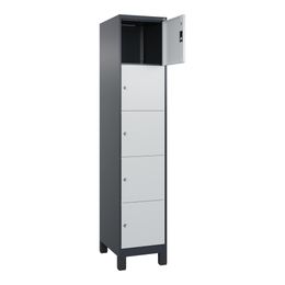 C+P Schlie&szlig;fachschrank Classic PLUS, F&uuml;&szlig;e, 1 Abteil, 1950x400x500mm, 7016/7035 Innenh&ouml;he Gefach oben (oberes 365 mm Front RAL 7035 Lichtgrau ; C + P M (080010-125|S10016)
